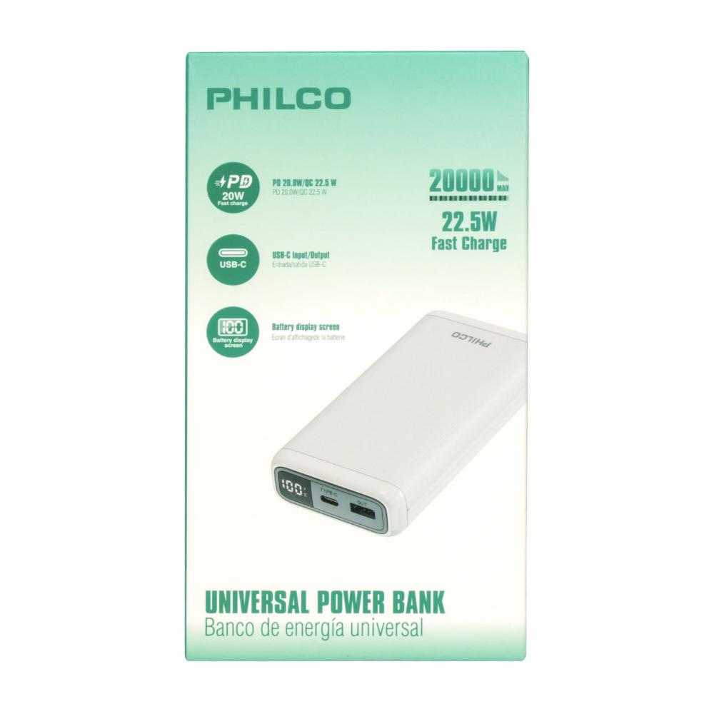 Power Bank White PHILCO 20000MAH - AKI