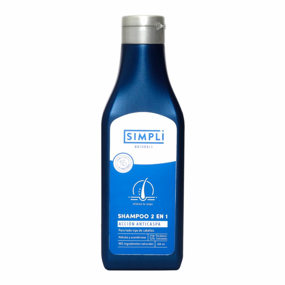 Shampoo Capilar 2 En 1 Anticaspa SIMPLI 400 Ml - AKI