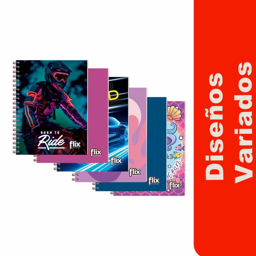 Cuaderno Universitario De 1 Línea Argollado FLIX 100 Hojas - AKI