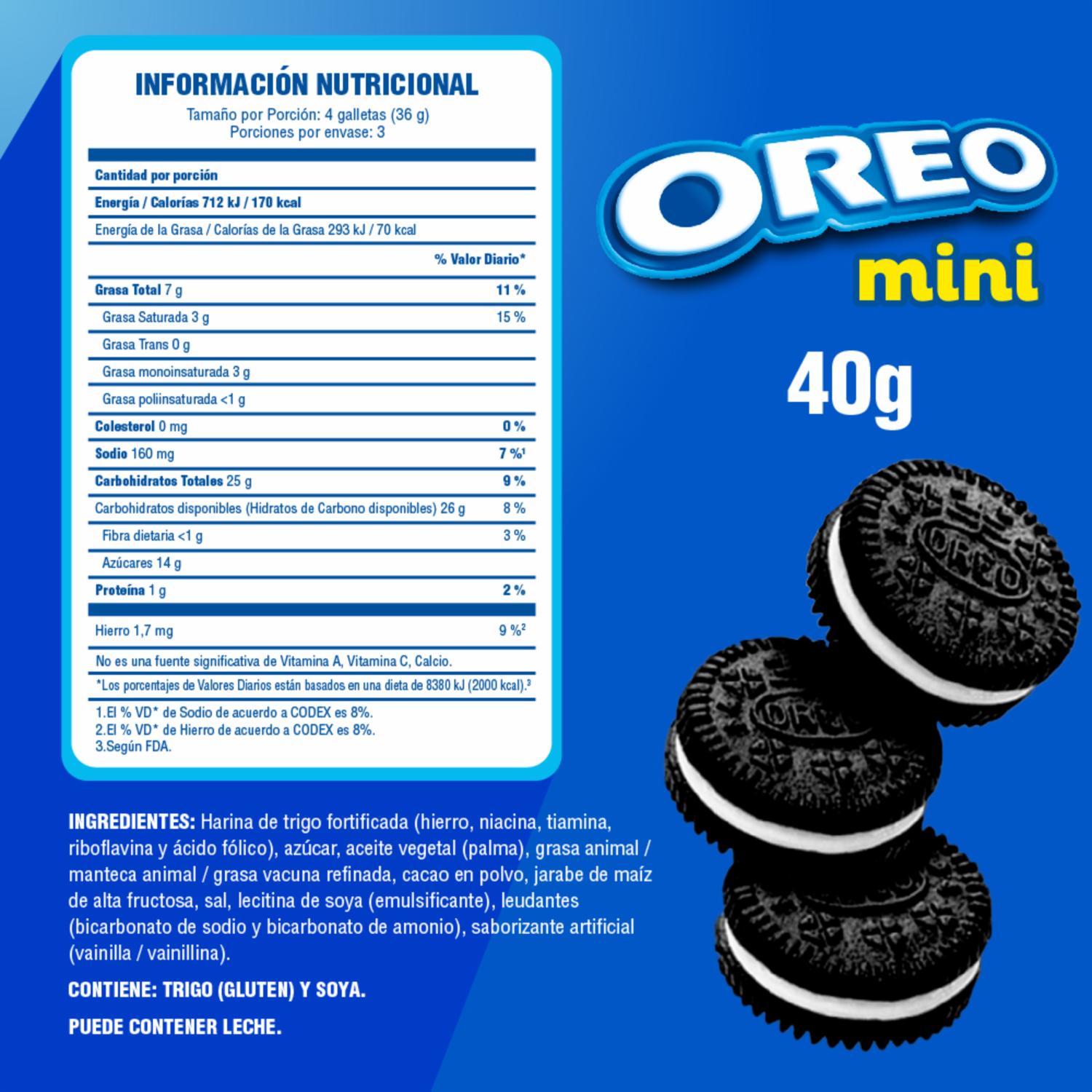 Galletas Dulces Mini Sabor Original OREO 8 X 40 G - AKI