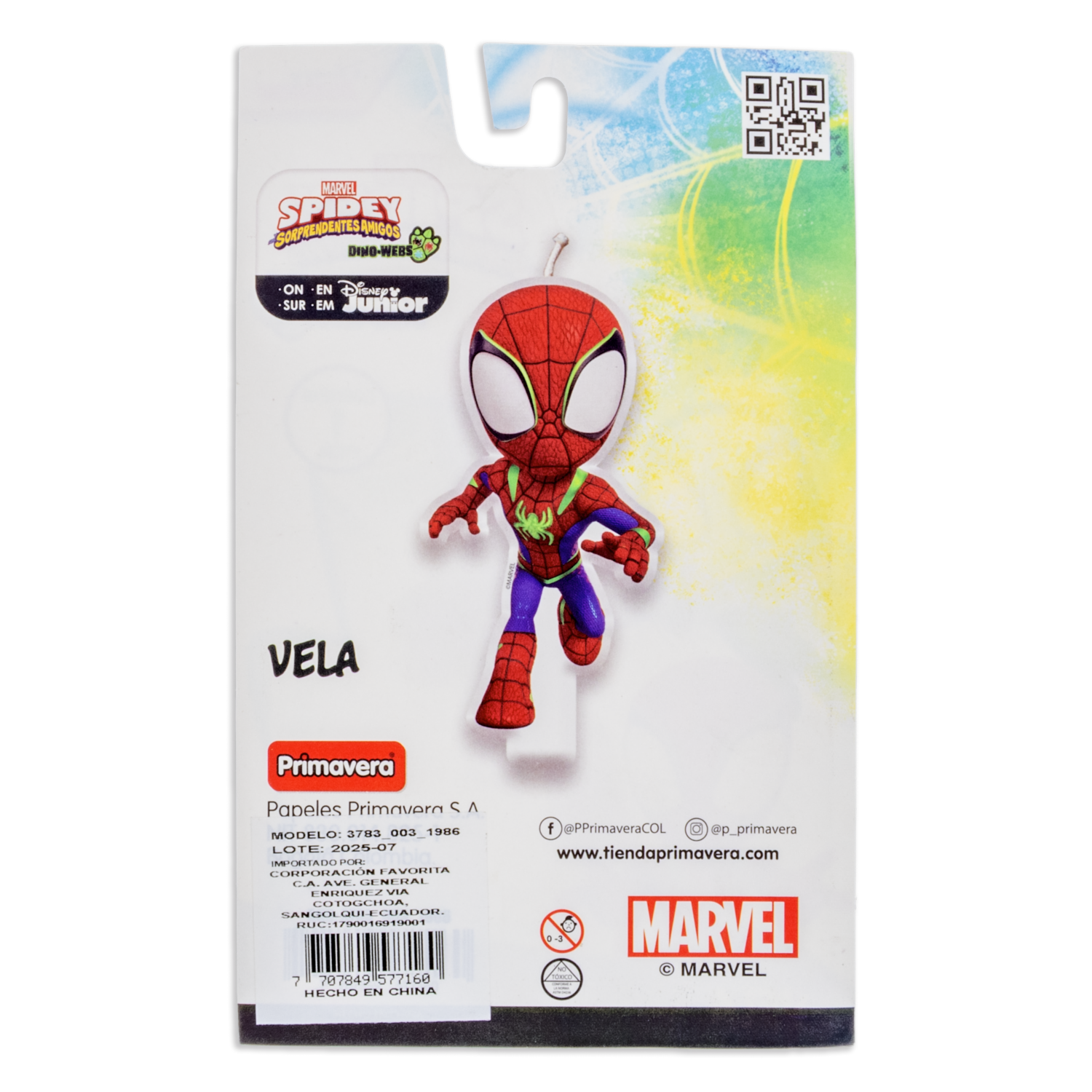 Vela De Cumpleaños Diseño Spidey DISNEY 1 Pieza - AKI